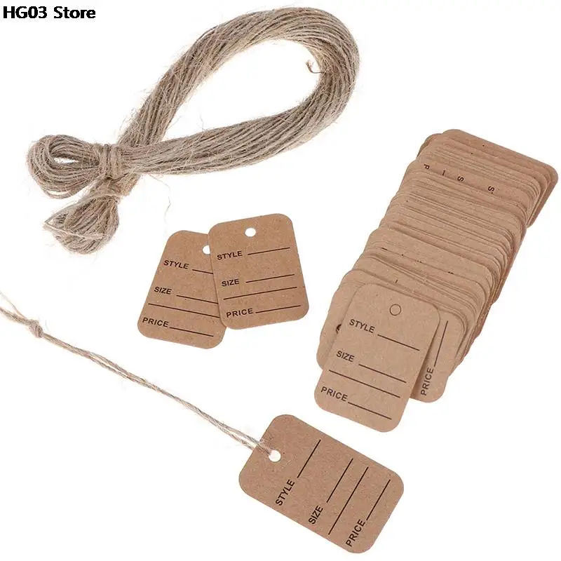 100-pcs-Festival-Note-DIY-Blank-Price-Hang-Tag-Paper-Tags-Kraft-Paper ...
