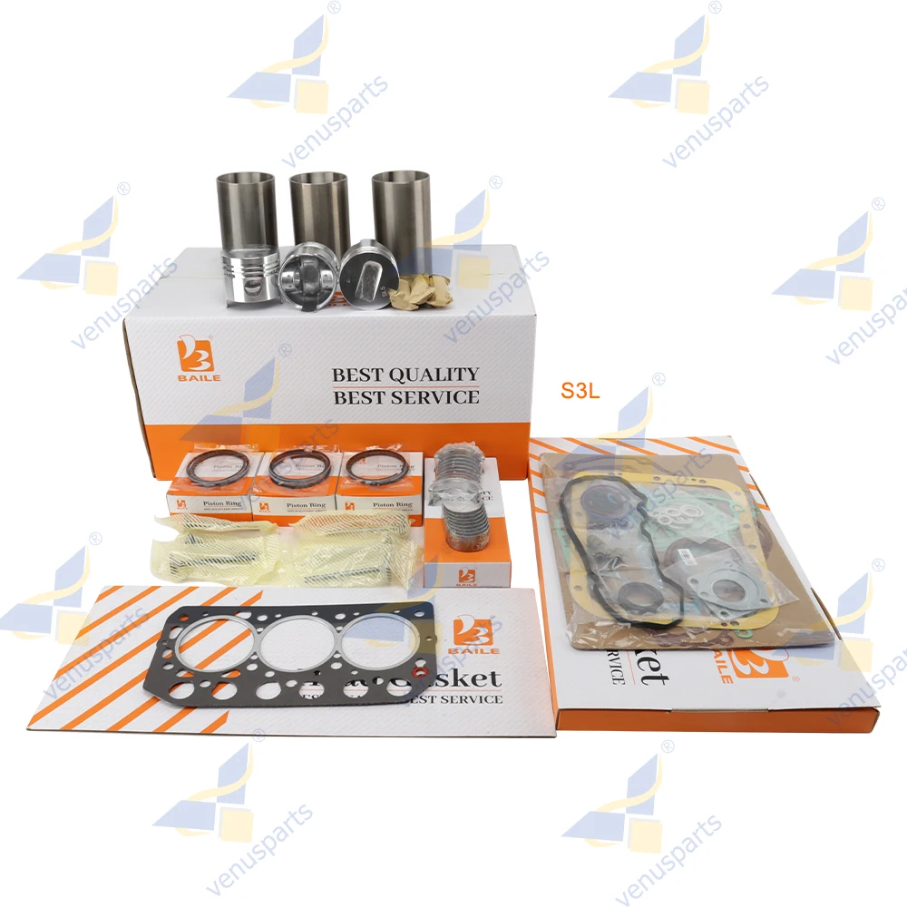 For-Mitsubishi-S3L-S3L2-Overhaul-Rebuild-Kit-Piston-Rings-Cylinder ...