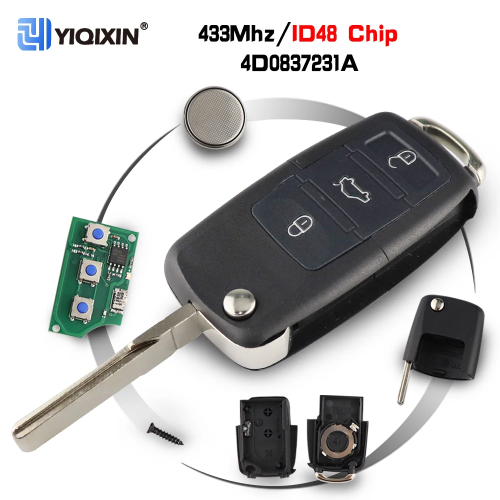 Remote-Car-Key-433Mhz-For-Audi-A3-A4-A6-A8-RS4-TT-Allroad-Quttro ...
