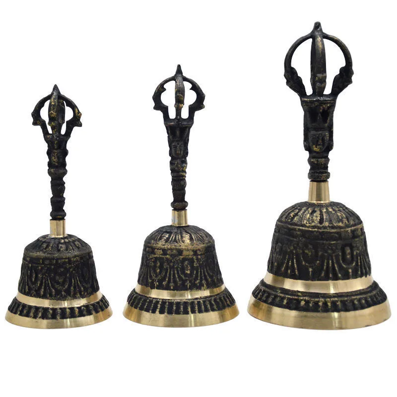 Black-Brass-Handicraft-Large-Engraved-Hand-Bell-Loud-and-Clear-Sound ...