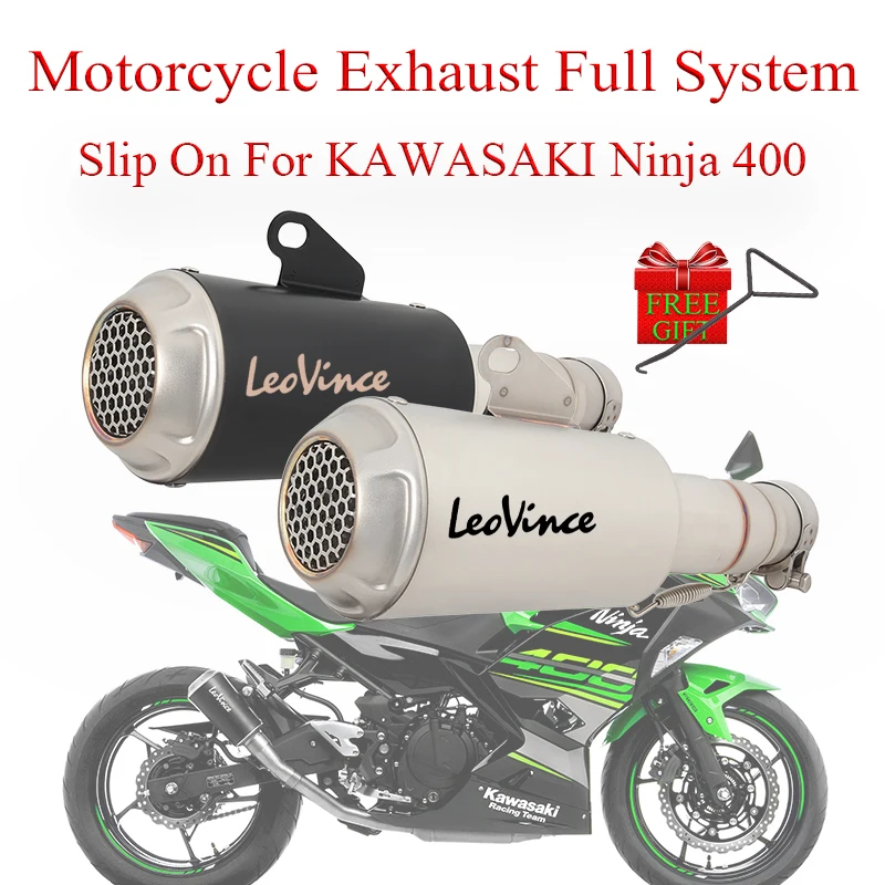 Motorcycle-Exhaust-Full-System-Link-Pipe-Slip-On-For-Kawasaki-Ninja-400 ...