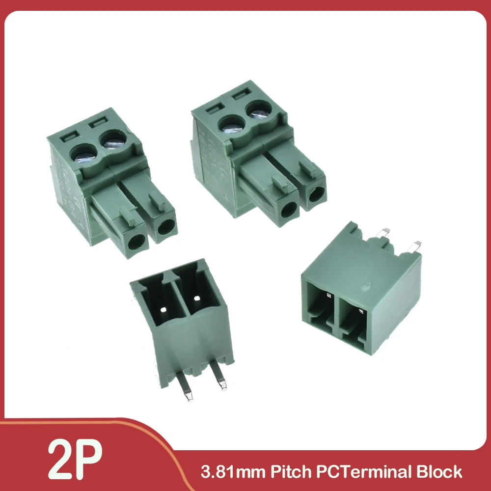 50pair 3.81mm Pitch 2 Pin Angle Screw Pluggable Terminal Block Plug ...