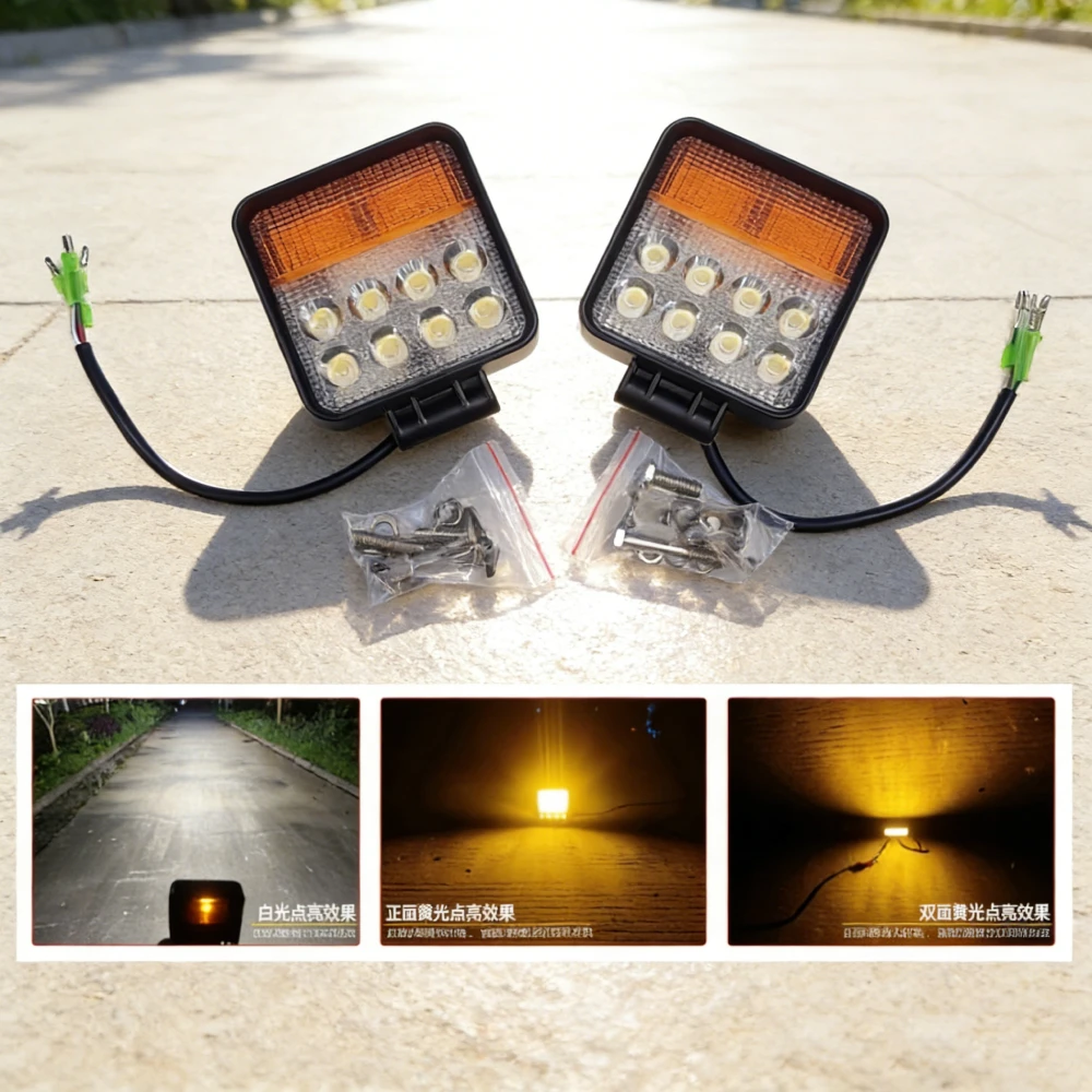 2Pcs 12V - 80V Headlights For Loader Excavator Work Light Tractor Turn ...