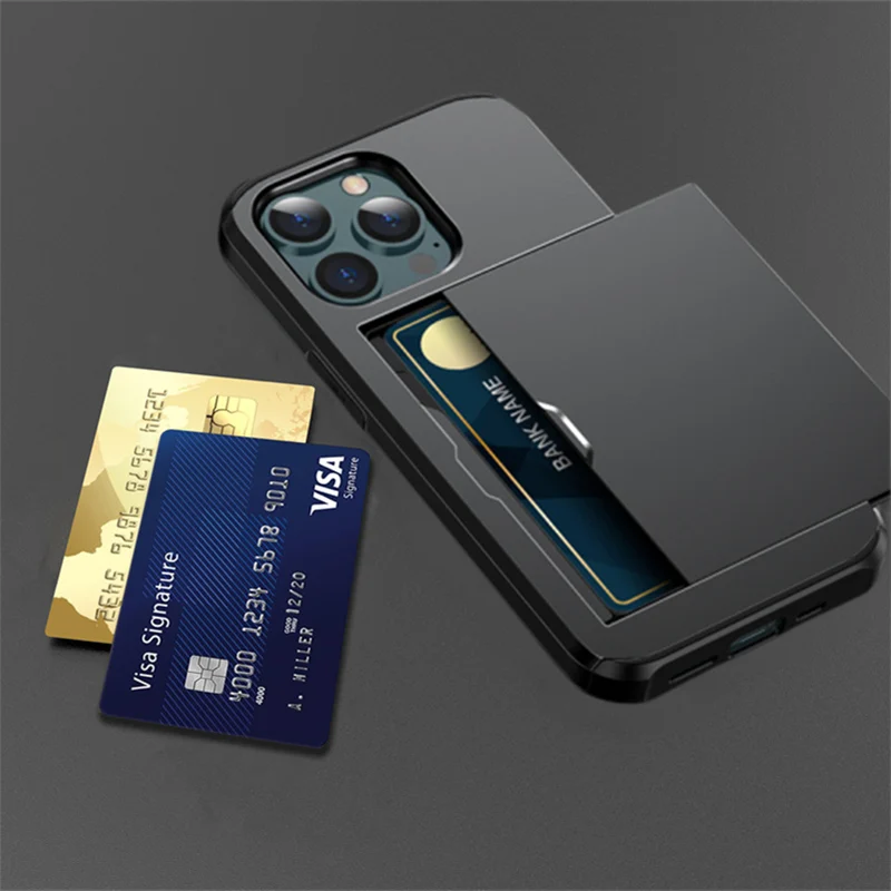Premium Slide Wallet Shockproof Phone Case with Credit Card Slot and ...