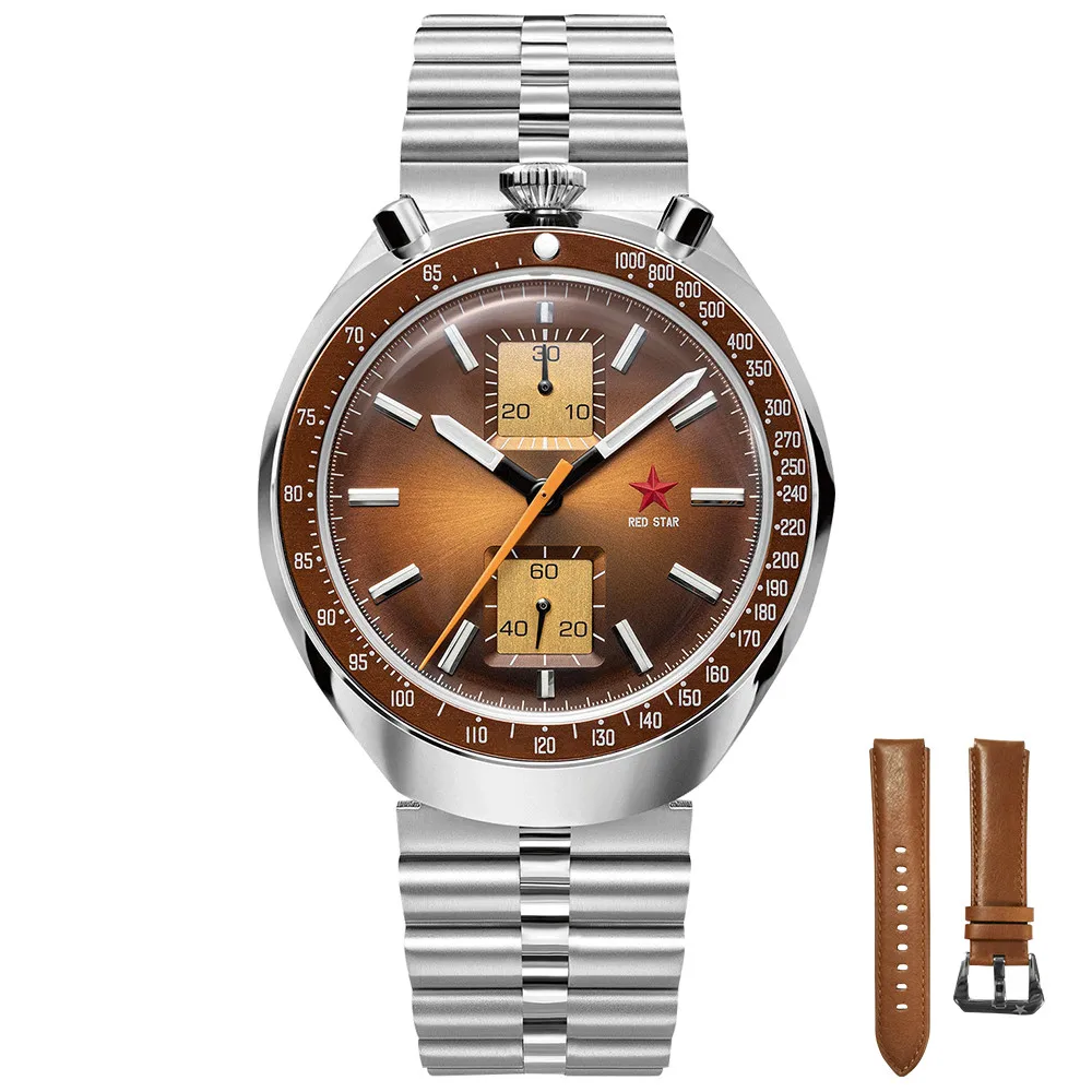 RED-STAR-Bull-Head-Reloj-de-pulsera-para-hombre-cron-grafo-mec-nico-de ...