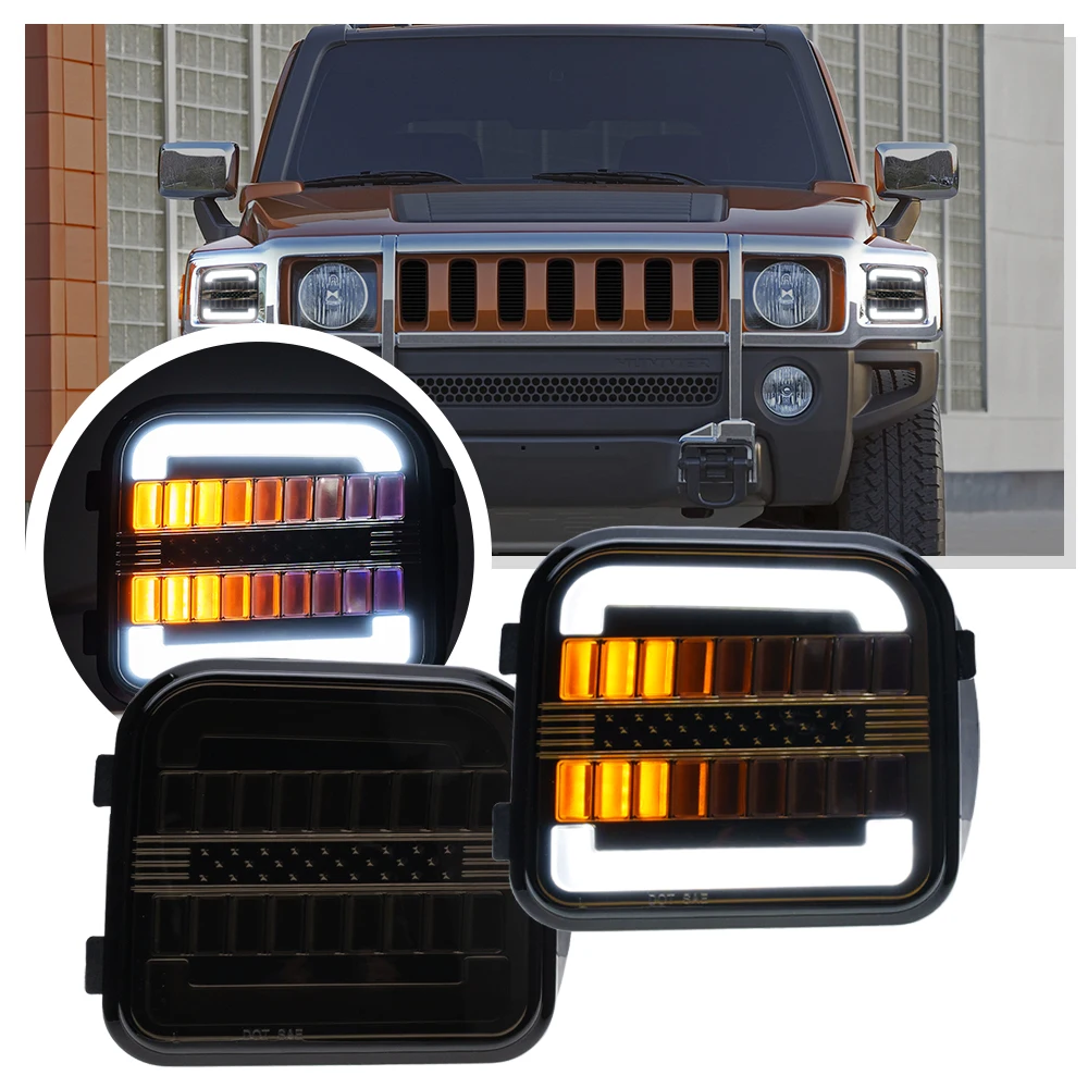LED 프론트 코너 라이트, 허머 H3 2006 2007 2008 2009 2010, 2 인 1 스위치백 주차등, 방향 지시등 ...