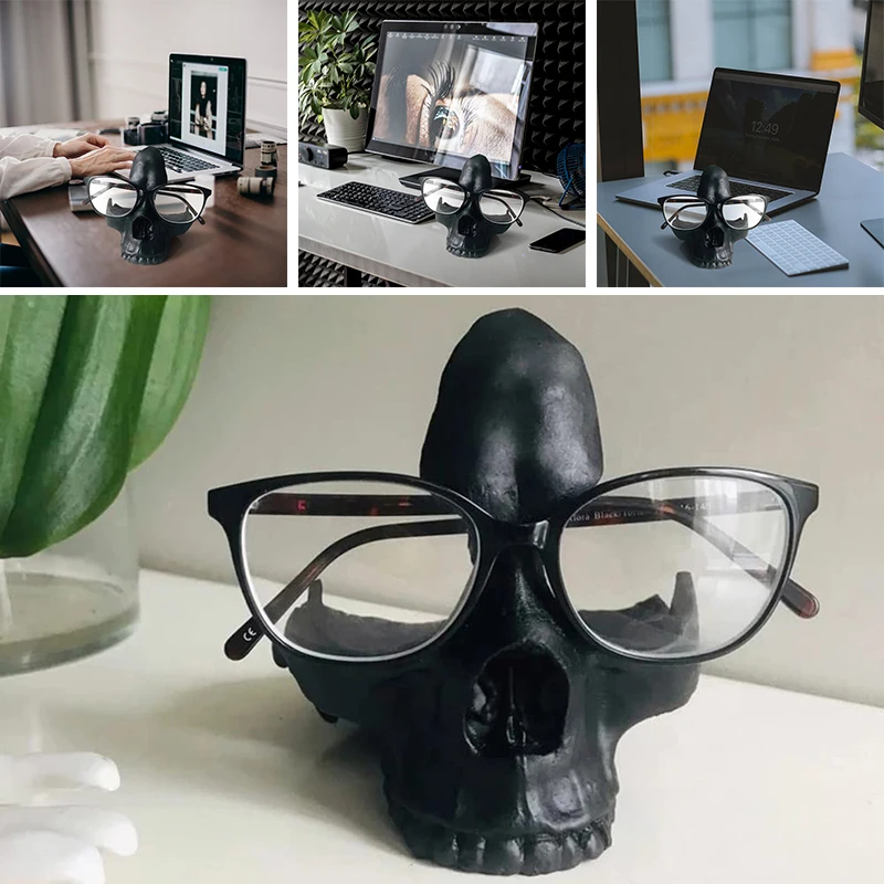 Gothic-Skull-Glasses-Holders-Skull-Statues-Eyewear-Stand-Crafts-Desktop ...