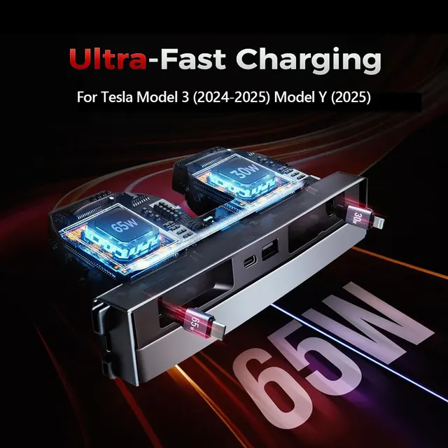 DGXWLLW USB Hub For Tesla Model Y Juniper 2025 2026 Model 3 Highland ...