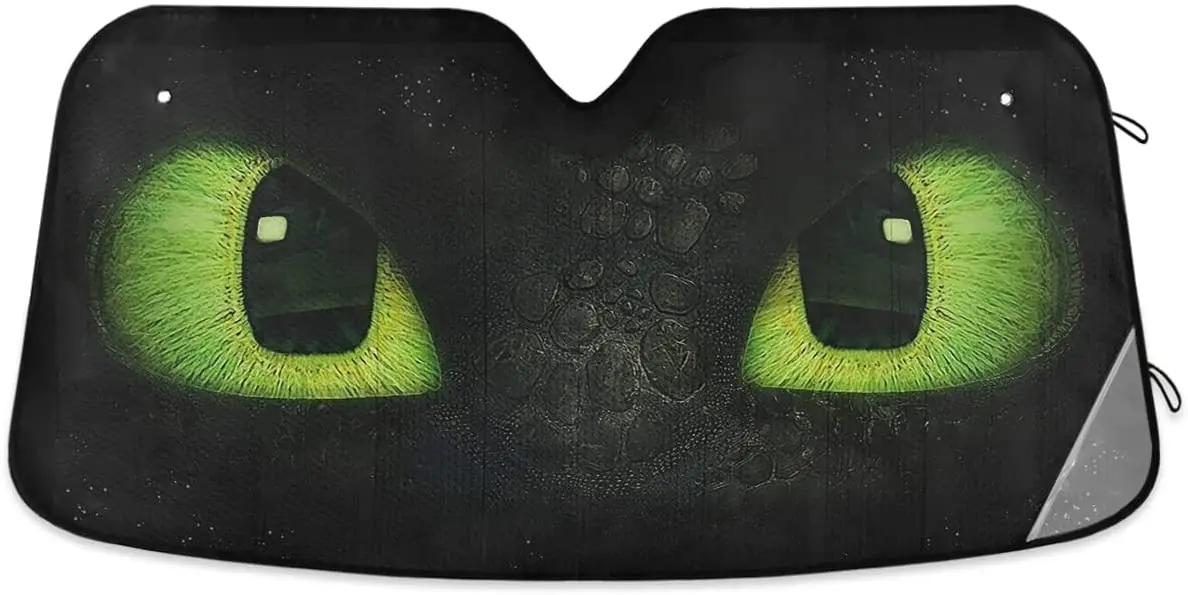 Car Windshield Sun Shade Dragon Green Eyes Car Sun Visor for UV Rays ...