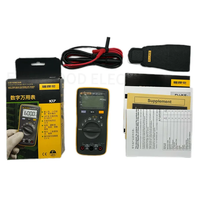 FLUKE-107-Mult-metro-digital-de-rango-autom-tico-Probador-de-corriente ...