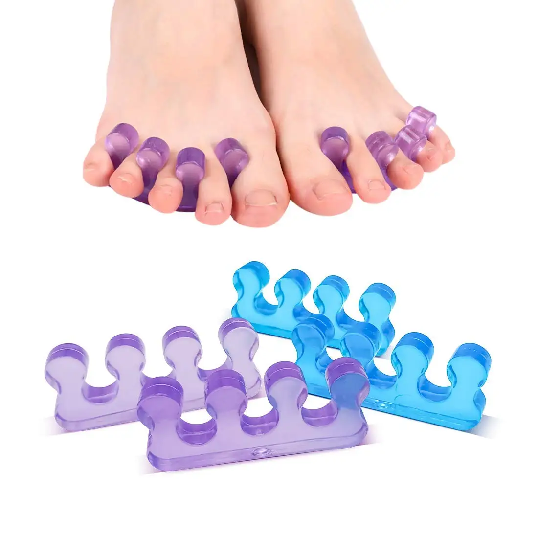 2pcs 1pair Soft Silicone Finger Toe Separator Soft Silicon 5 Colors Flexible Finger Toe Spacers for Nail Polish Pedicure Tools AliExpress 66