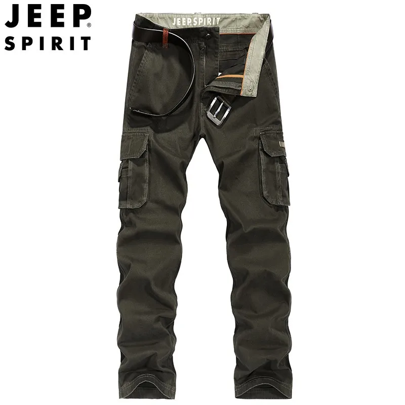 JEEP-SPIRIT-Men-Straight-Outdoor-Casual-Multi-pocket-Pants-Stretch ...