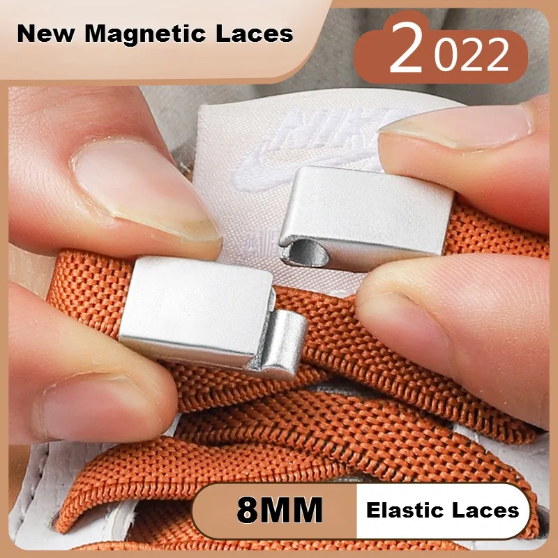 Magnetic-Lock-Shoelaces-without-ties-8MM-Elastic-Laces-Sneakers-No-Tie ...
