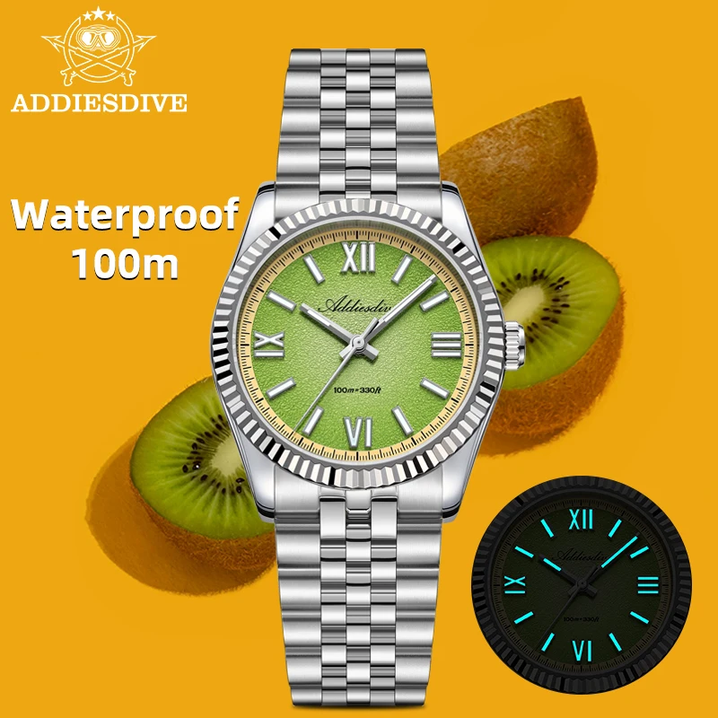 ADDIESDIVE Stainless Steel NEW Quartz Watches For Men AD2535 reloj ...