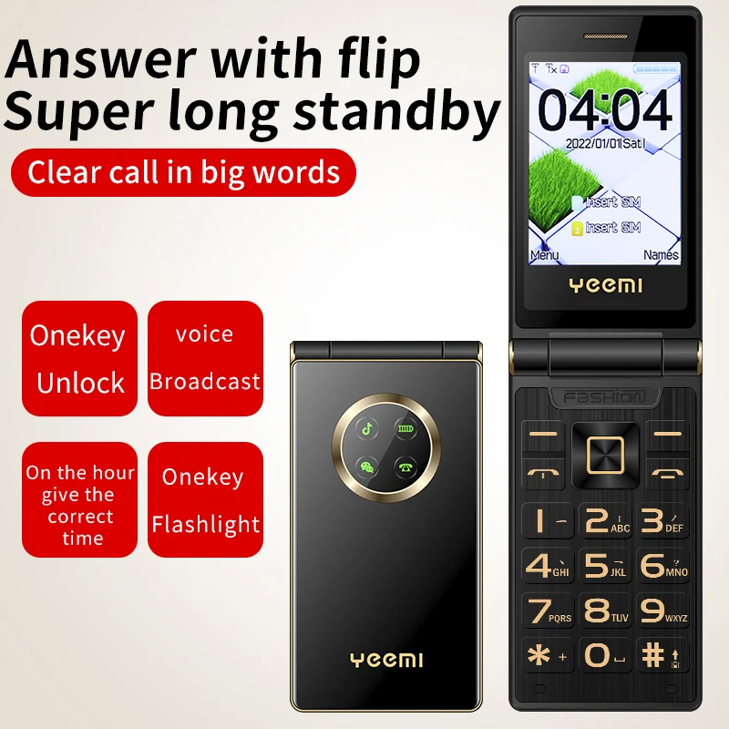 2023 Flip GSM cell phones Touch screen Elderly Push button cheap Quick ...