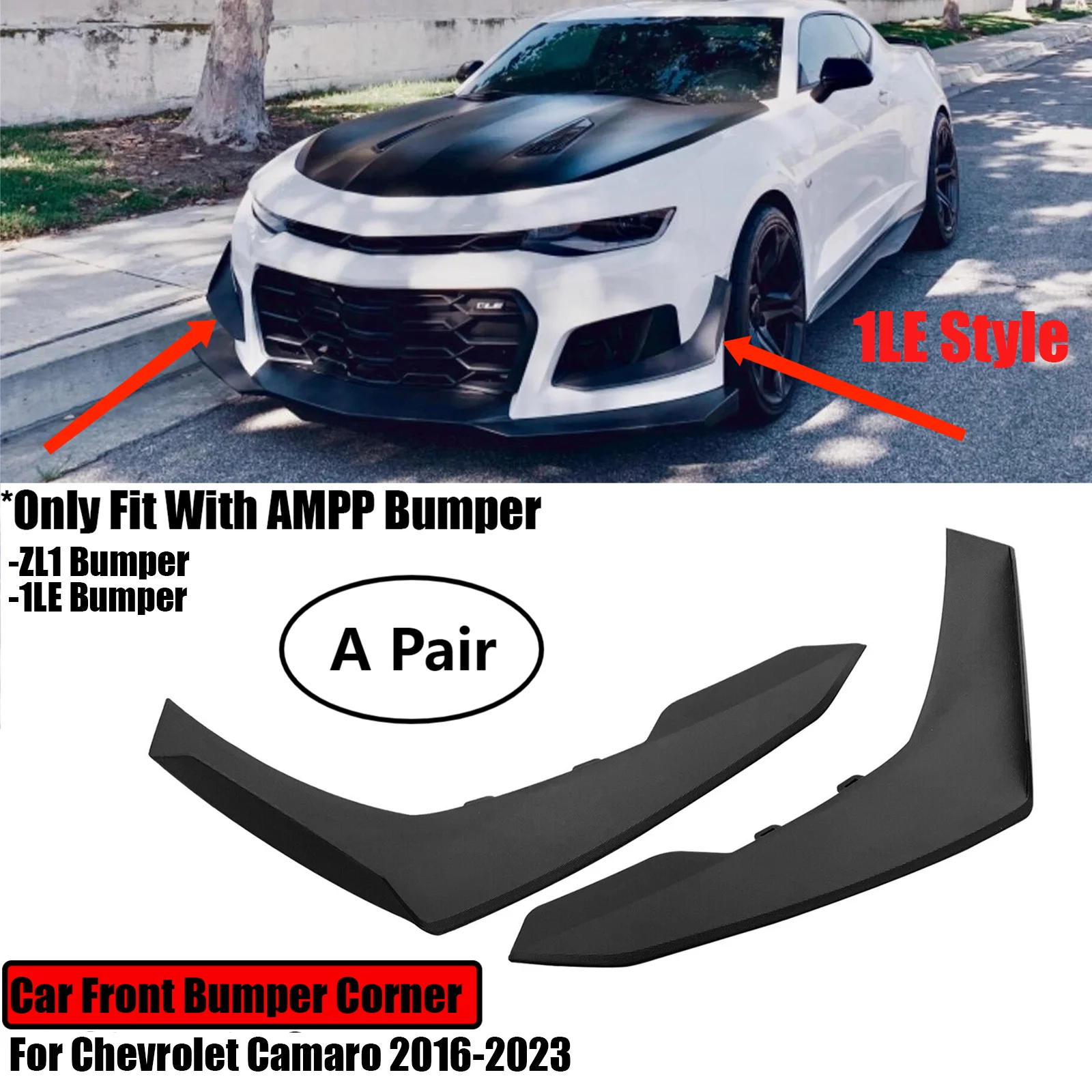 2-PCS-Car-Front-Bumper-Corner-Side-Splitter-Canards-Dive-Planes-For ...