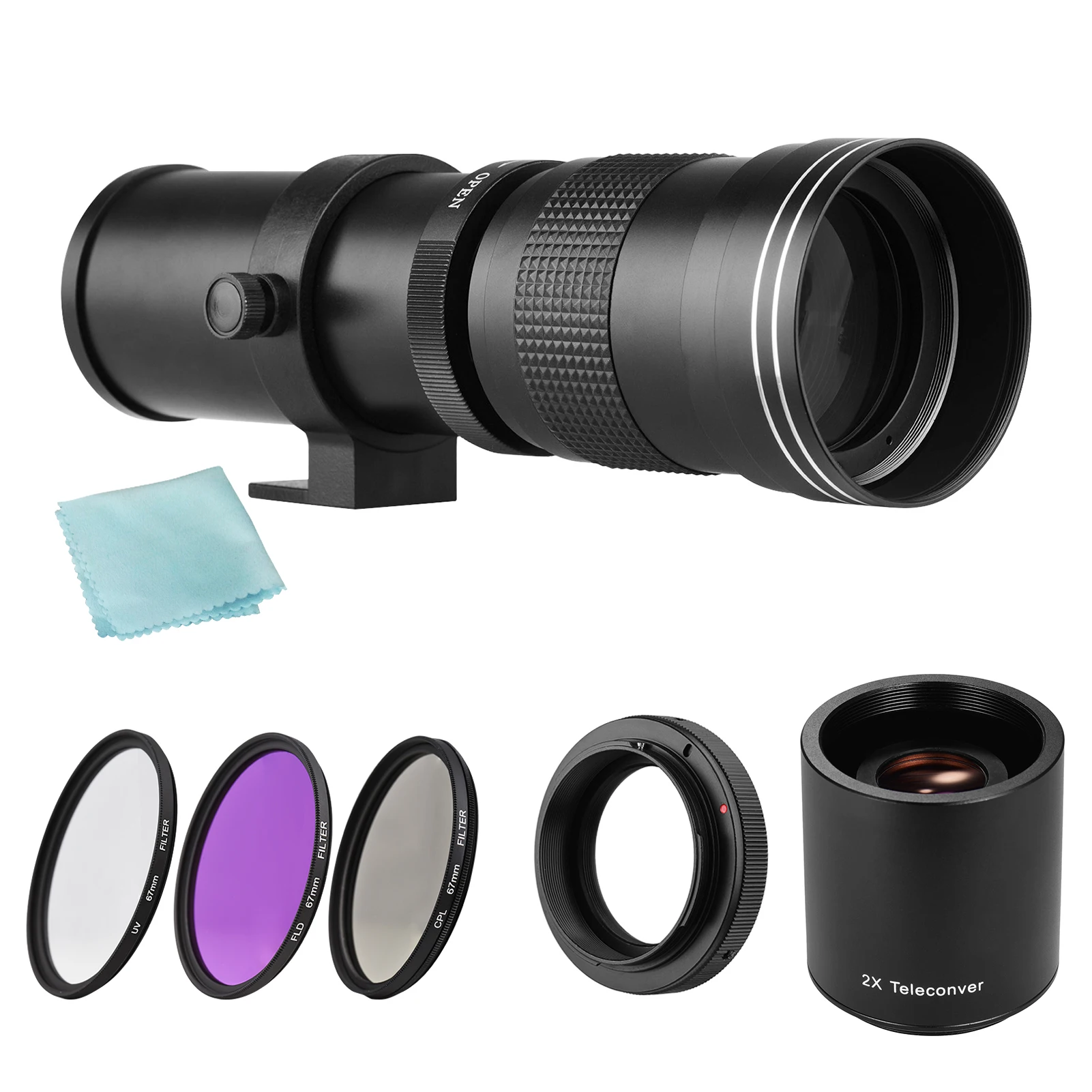 Andoer Camera MF Super Telephoto Zoom Lens for Canon EF-mount EOS Rebel ...