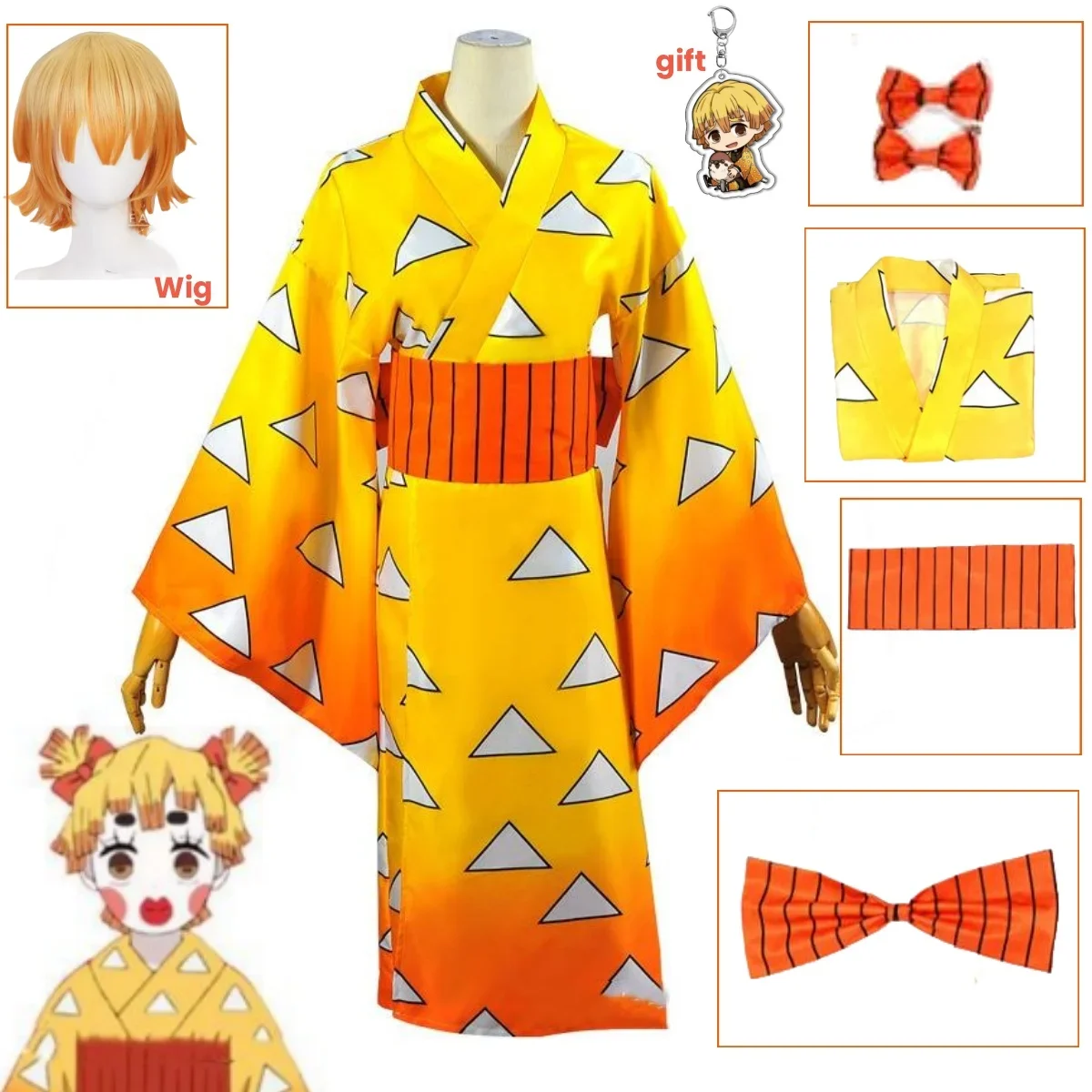 Anime Cosplay Clothing Japanese Classic Adult Comic Agatsuma Zenitsu ...