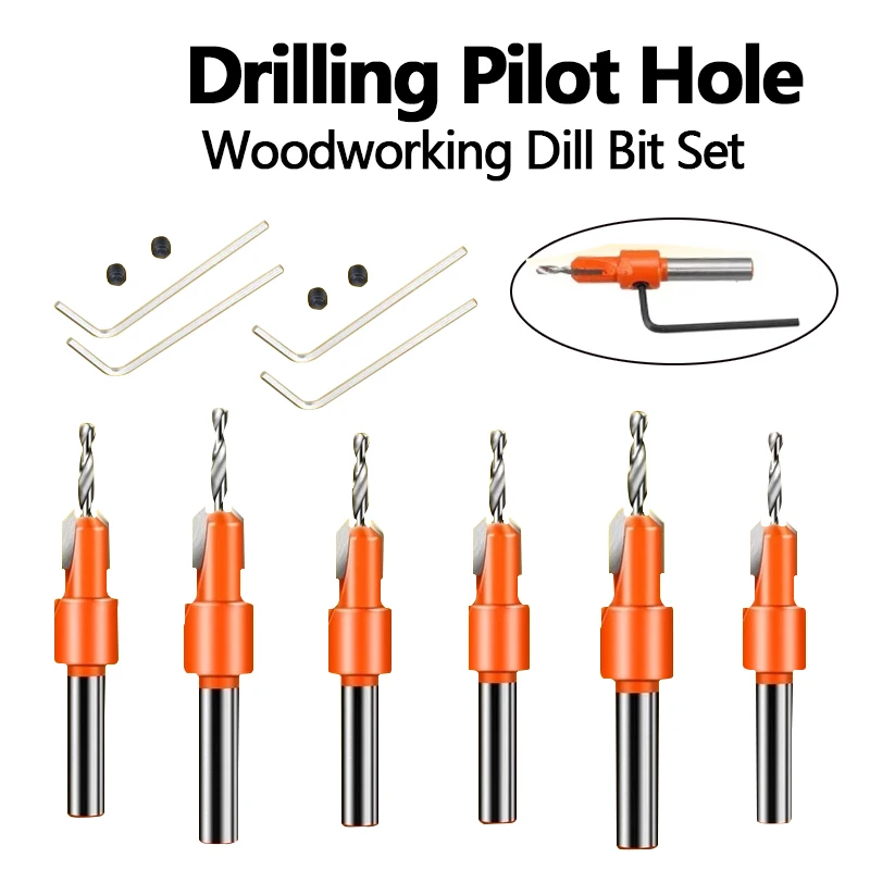 HSS Countersink Drill Bit Screw Woodworking Chamfer Tool Quick Change ...