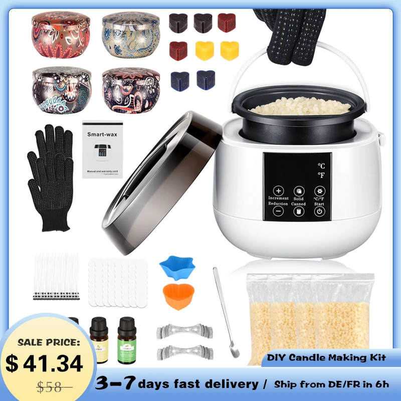 Wax Warmer Heater DIY Candle Making Kit Electric MelterIntelligent Wax ...