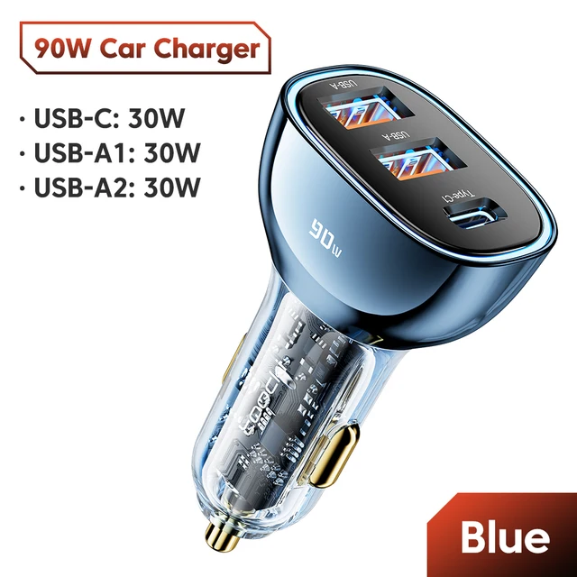 Toocki 80W USB C Car Charger QC3.0 Quick Charge PD Fast USB Type C Car Phone Charger For iPhone ...