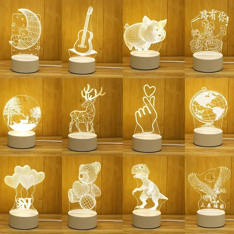 3D-Lamp-Acrylic-LED-Night-Lights-Bear-Dinosaur-Child-Night-Light-Led ...