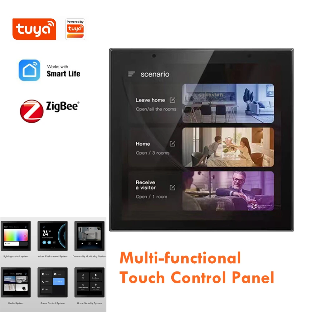 Tuya-Multi-Function-Touch-Screen-Painel-de-Controle-Controle-Central-Zigbee-Cenas-de-Voz ...