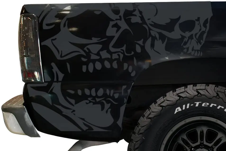 Factory-Crafts-Double-Skull-Rear-Quarter-Panel-Graphics-Kit-3M-Vinyl ...