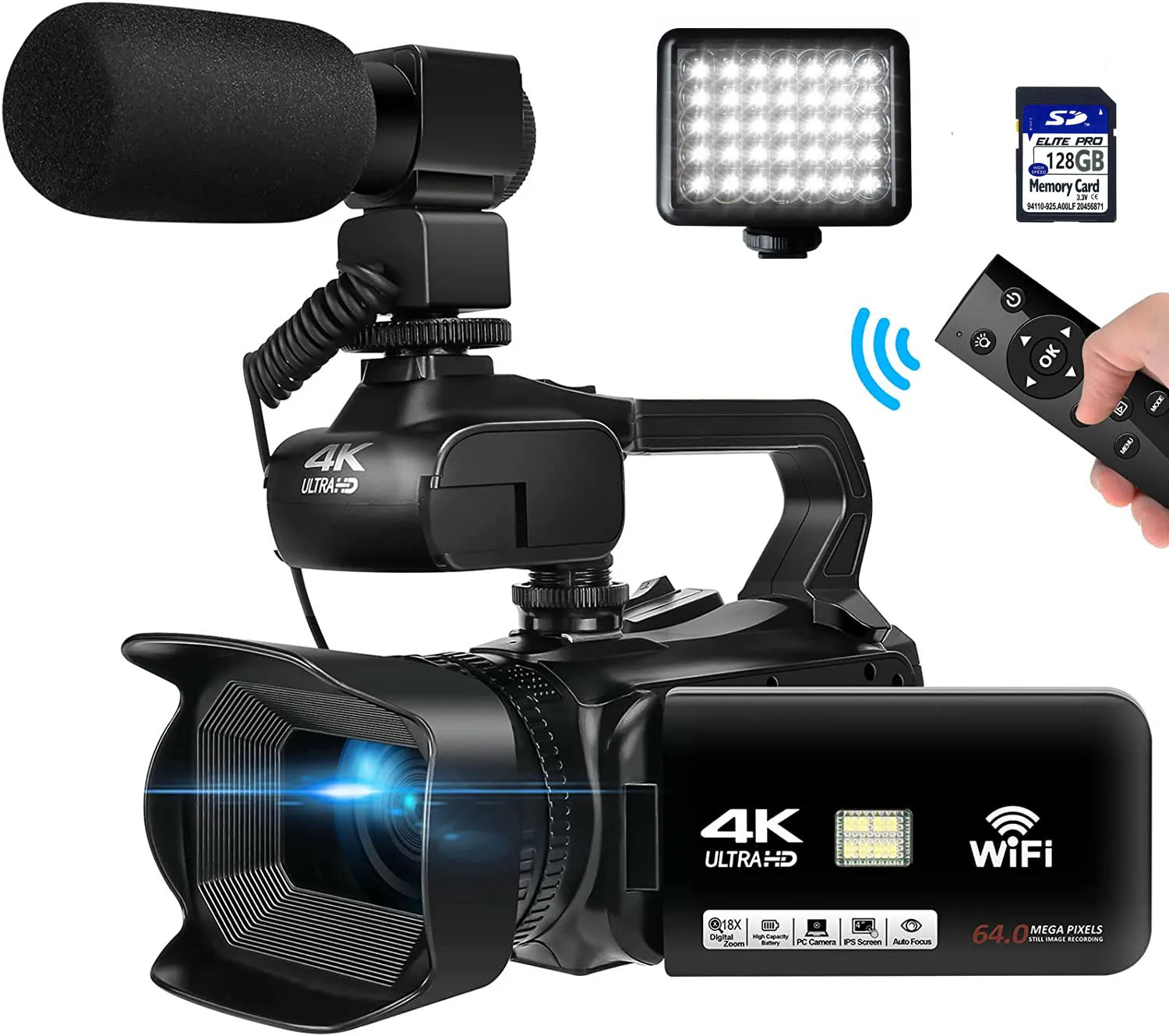 4K-Digital-Video-Camera-WiFi-Camcorder-DV-Recorder-64MP-18X-Digital ...