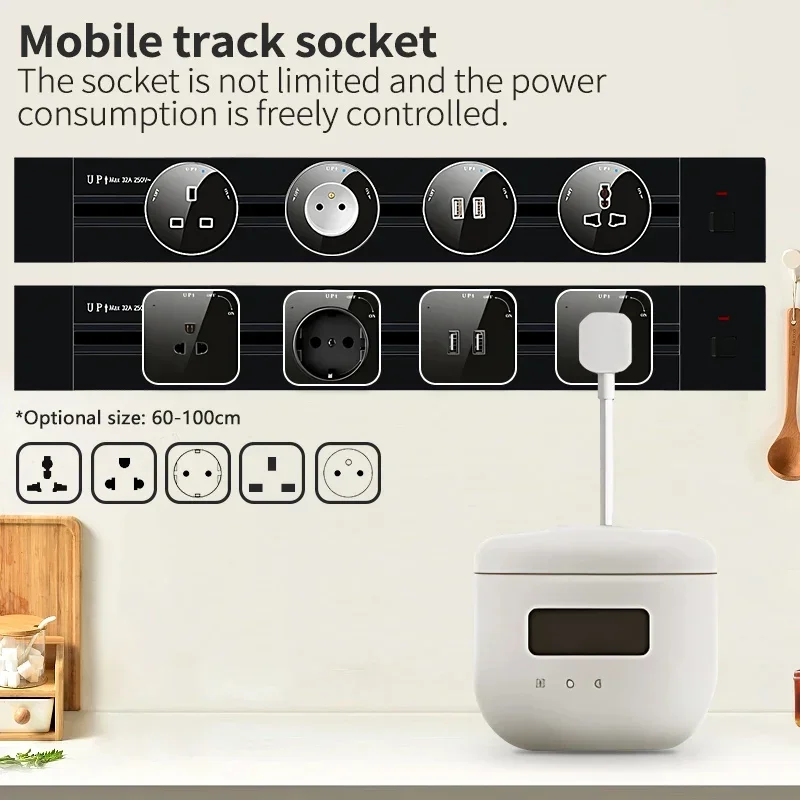 T&I Power Track Socket Home Appliances Electric Plug Adapter ...