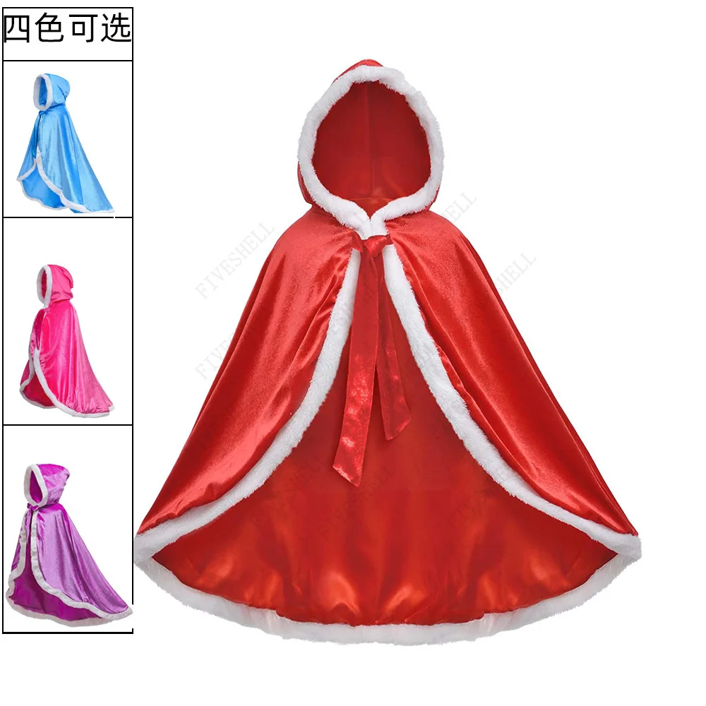 Halloween-Costume-for-Kids-Christmas-Fur-Coat-Princess-Cosplay-Hooded ...