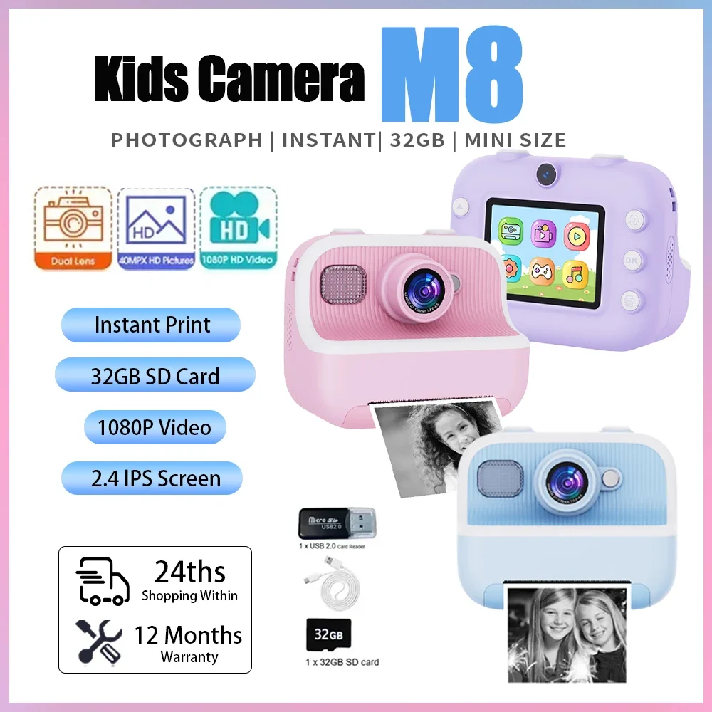 M8-Dual-Lens-Toy-Cameras-para-Crian-as-Impress-o-Instant-nea-Impress-o ...