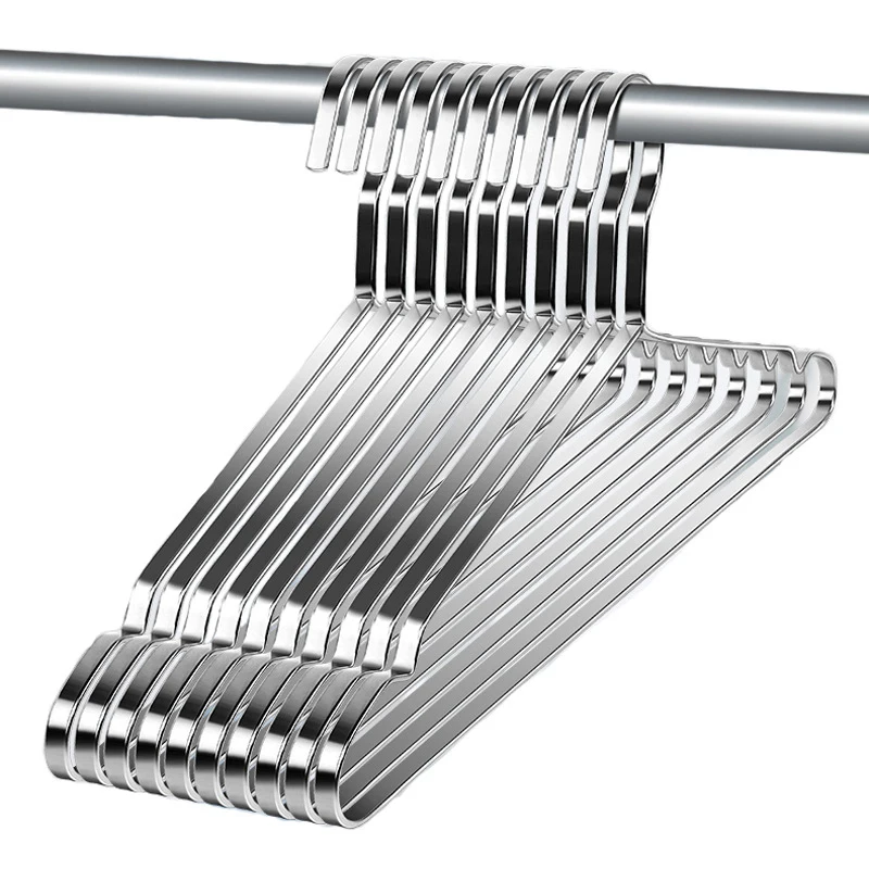 5-10Pcs-Stainless-Steel-Clothes-Hanger-40-42-45-47cm-Large-Adult ...