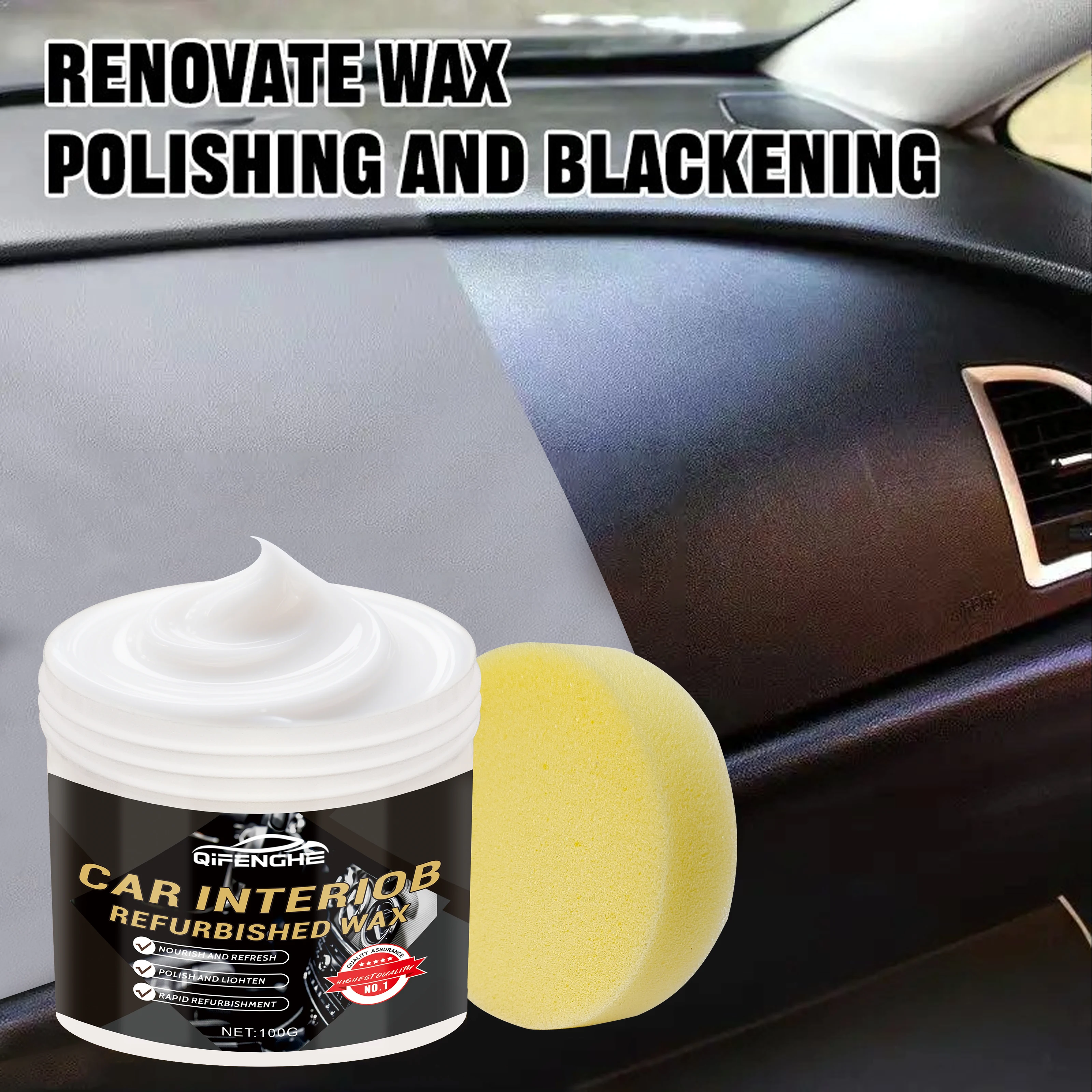 Interior Restoration Wax with Sponge Applicator, Car for Seat ...