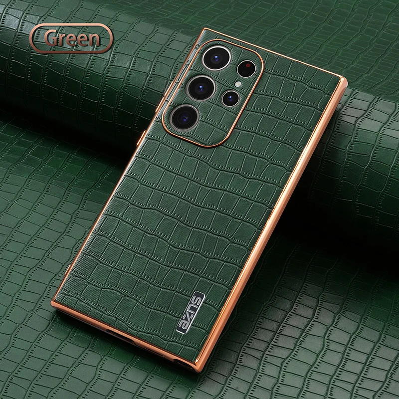 Crocodile-Pattern-PU-Leather-Skin-Phone-Case-For-Samsung-Galaxy-S22-S23 ...