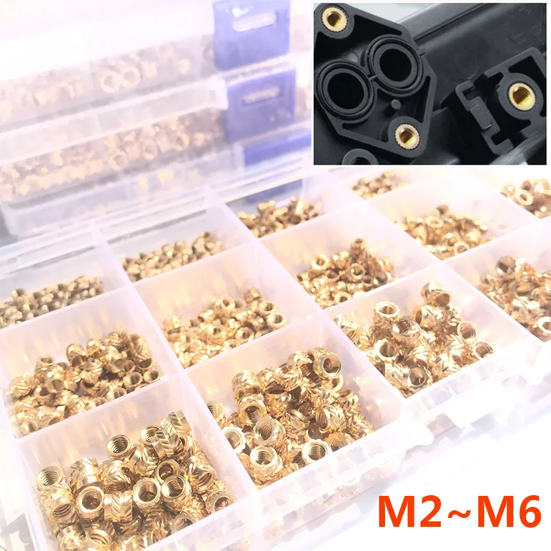Hot Melt M2 M2.5 M3 M4 M5 M6 Brass Insert Nuts 90 to 1240pcs Female ...