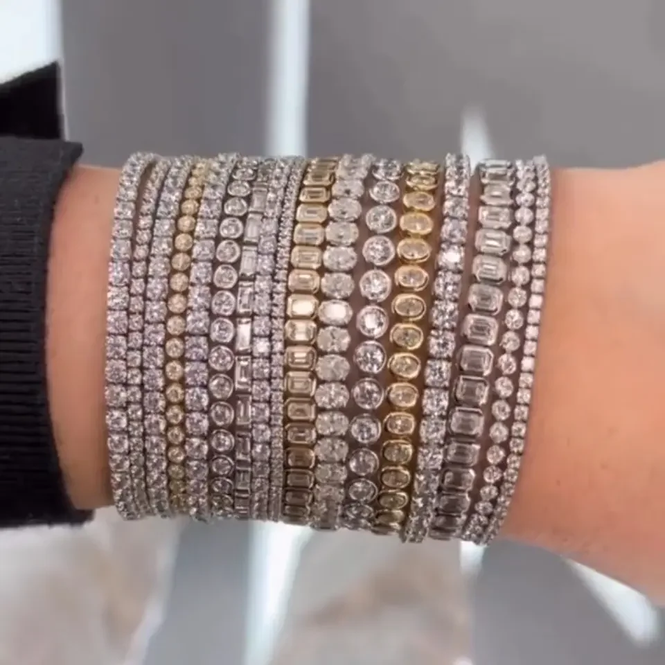 Iced-Out-pulsera-de-cadena-de-tenis-CZ-para-mujer-joyer-a-ostentosa-de ...