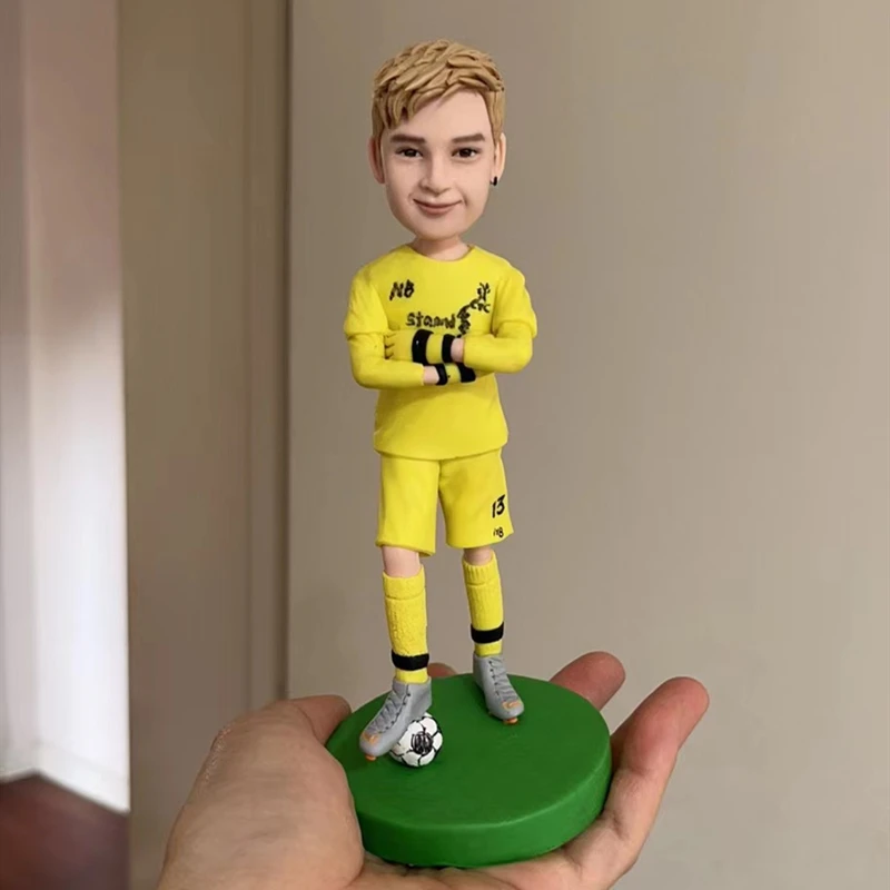 CH727-Polymer-Clay-Custom-Boy-Children-Football-Goalkeeper-Dolls ...