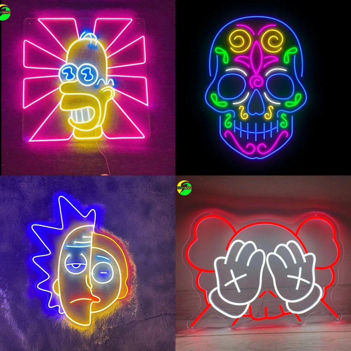 Anime Neon Lights Anime Character Mask Personalized Sexy Gift Party ...