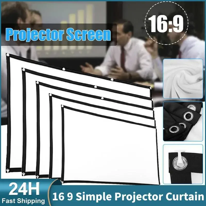 16-9-Simple-Projector-Curtain-Kit-60-72-84-100-120-150-inch-HD-Display ...