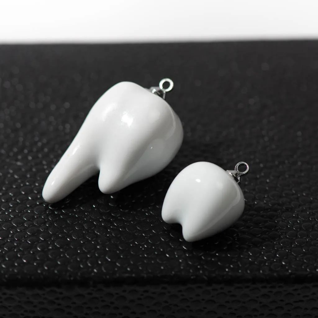 2pcs-2size-Ceramic-Teeth-Pendant-Necklace-Earring-Set-Ideal-for-DIY ...