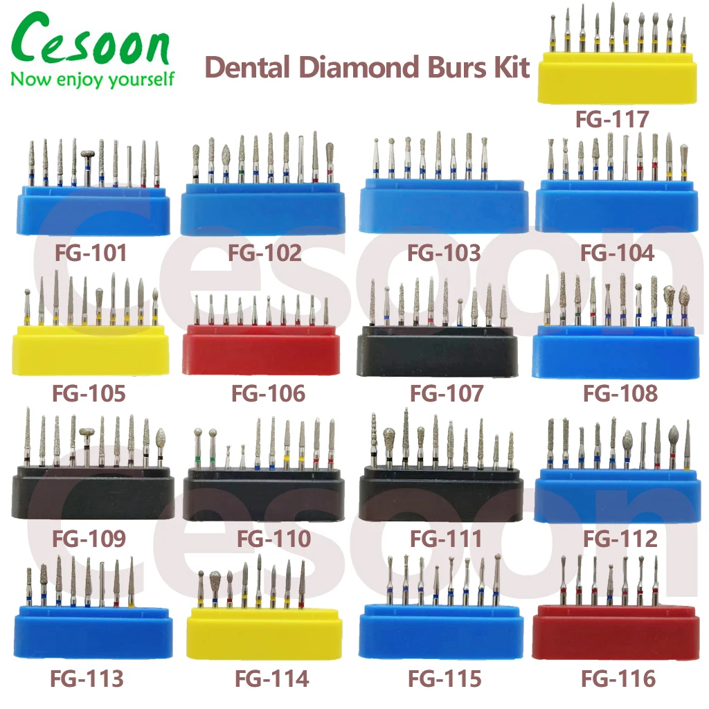 1Box Dental Diamond Burs FG Series Dia.1.6mm For High Speed Handpiece ...