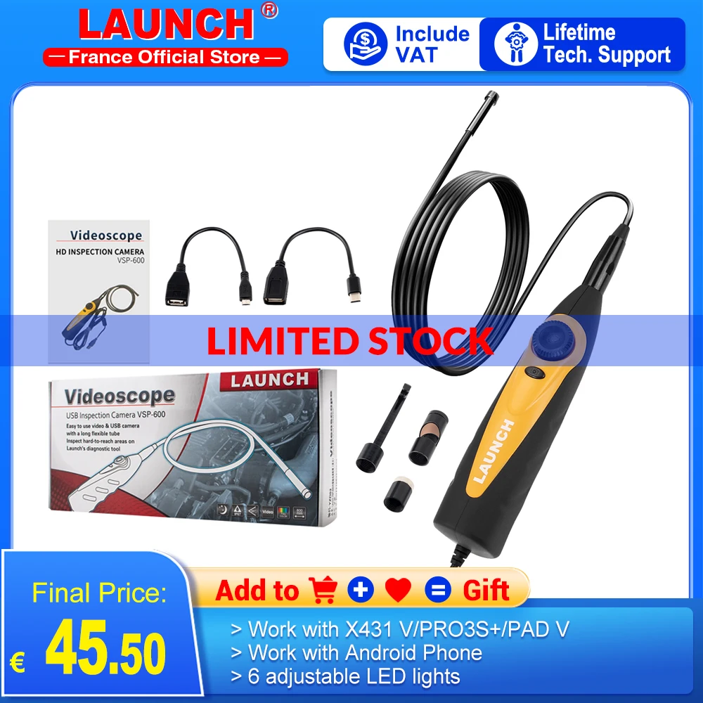 LAUNCH-VSP600-Videoscope-Camera-Endoscope-Car-Inspection-Mirror ...
