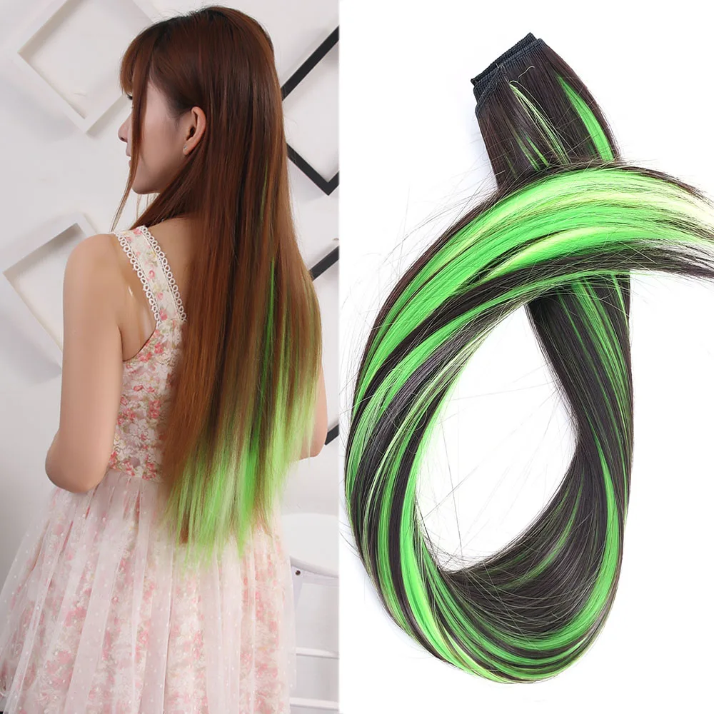 Jeedou Straight Synthetic Hair One Piece 5Clips Clip in Hair Extension ...