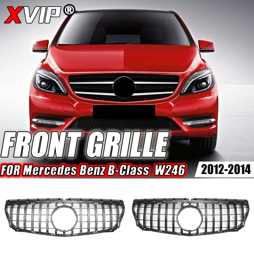 XVIP-Chrome-Black-Diamonds-Style-Front-Bumper-Grille-For-Mercedes-Benz ...