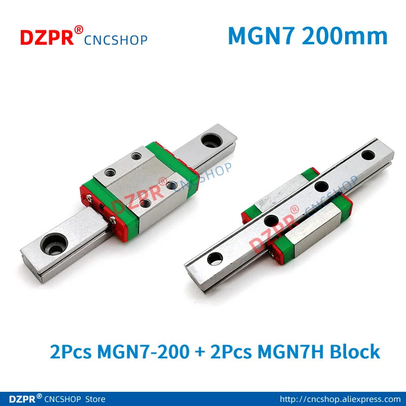 MR7 7 mm 선형 가이드 레일 2pcs MGN7 L 200 mm 미니 스타일 2pcs MGN7H 선형 블록 cnc 부품 미니 ...