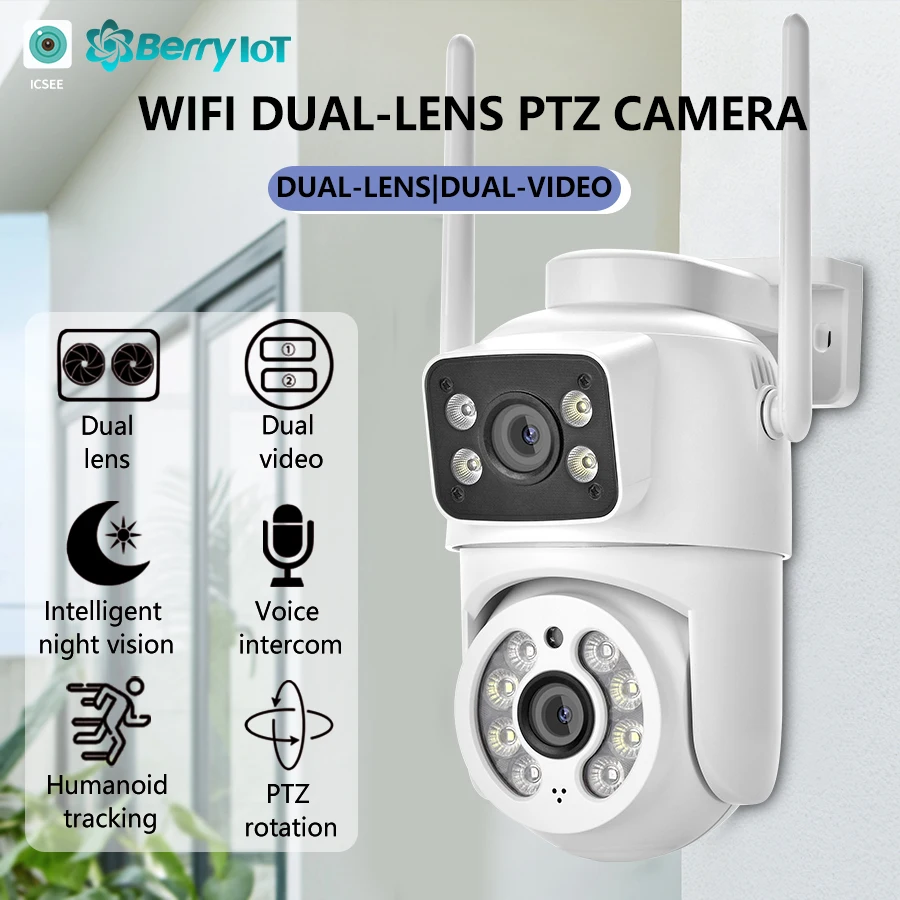 4MP Outdoor surveillance Camera Wireless WIFI Dual Camera Dual Screen ...