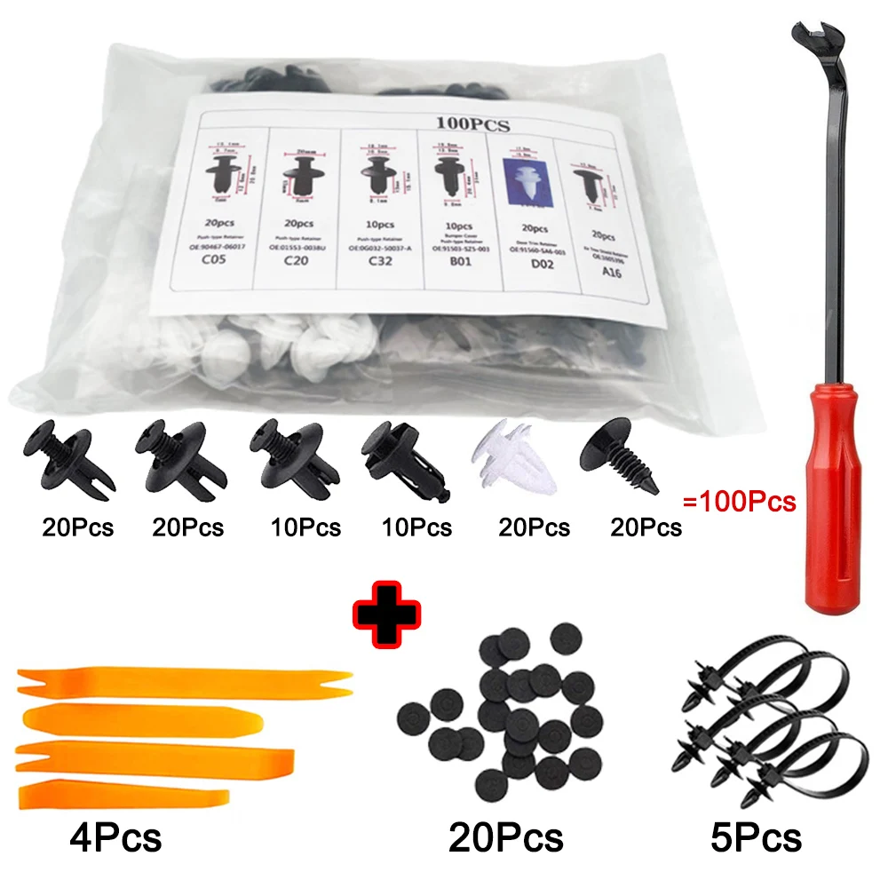 Car-Bumper-Retainer-Clips-Plastic-Rivets-Cable-Ties-Fastener-Remover ...