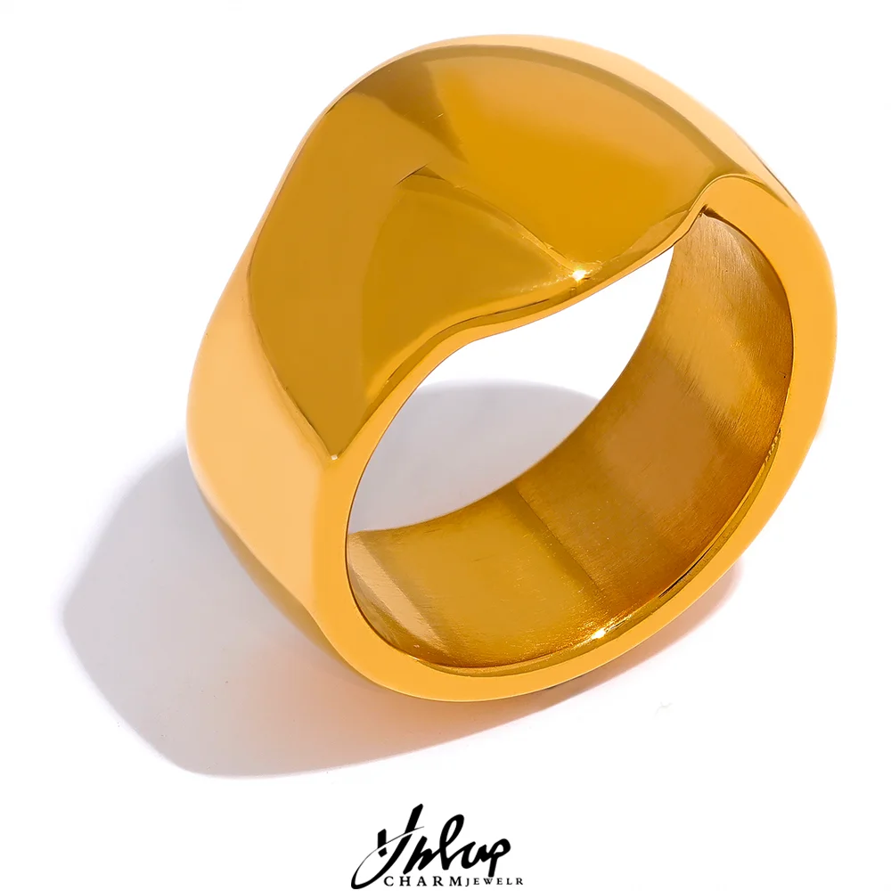 Yhpup-316L-Stainless-Steel-Cast-Minimalist-Fashion-Wide-18k-Gold-Color ...