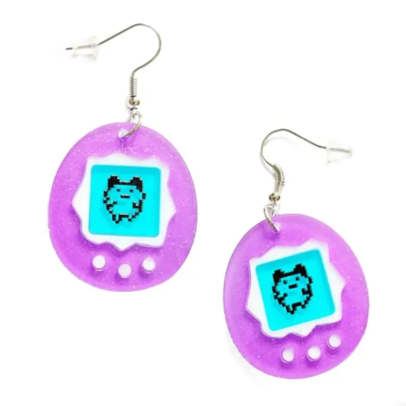 Electronic Pet Egg Acrylic Earrings Funny Cartoon Game Console Drop ...